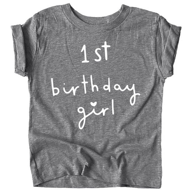 Girls 1st Birthday Shirt Heart Birthday Girl Shirt for Baby Girls One ...