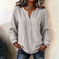 AherBiu Vintage Tops for Women Lightweight Lace Cuff 3/4 Sleeve Notch V ...