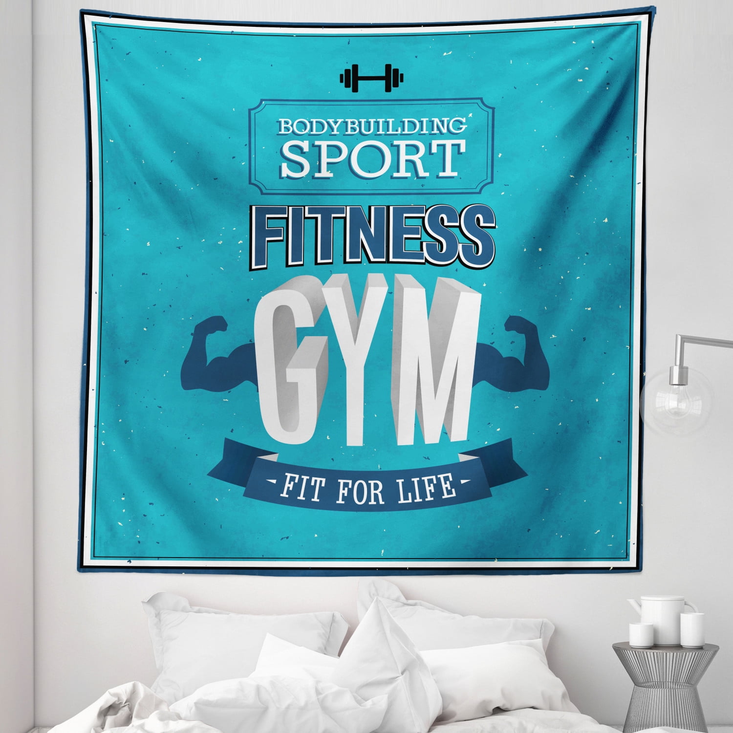 Fitness Tapestry, Fit for Life Bodybuilding Sport Biceps Sportsman ...
