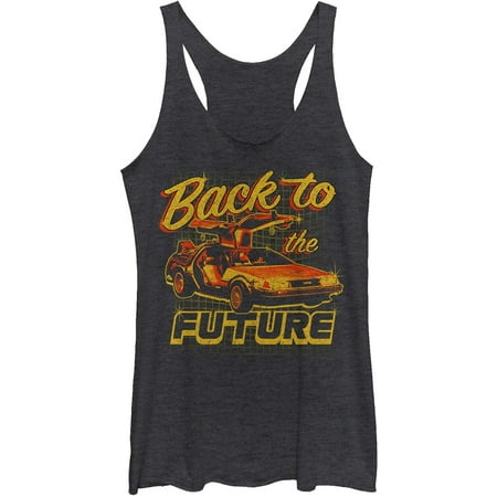 Womens Back to The Future Delorean Schematic Print Racerback Tank Top ...