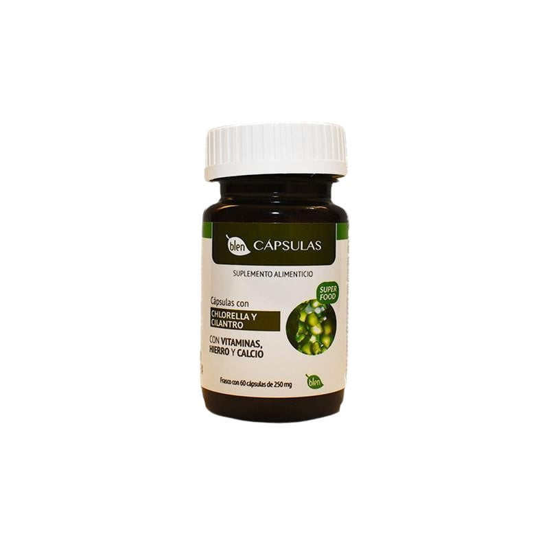 Frasco 60 Cápsulas Chlorella Y Cilantro Con Vitaminas Blen Blen ...
