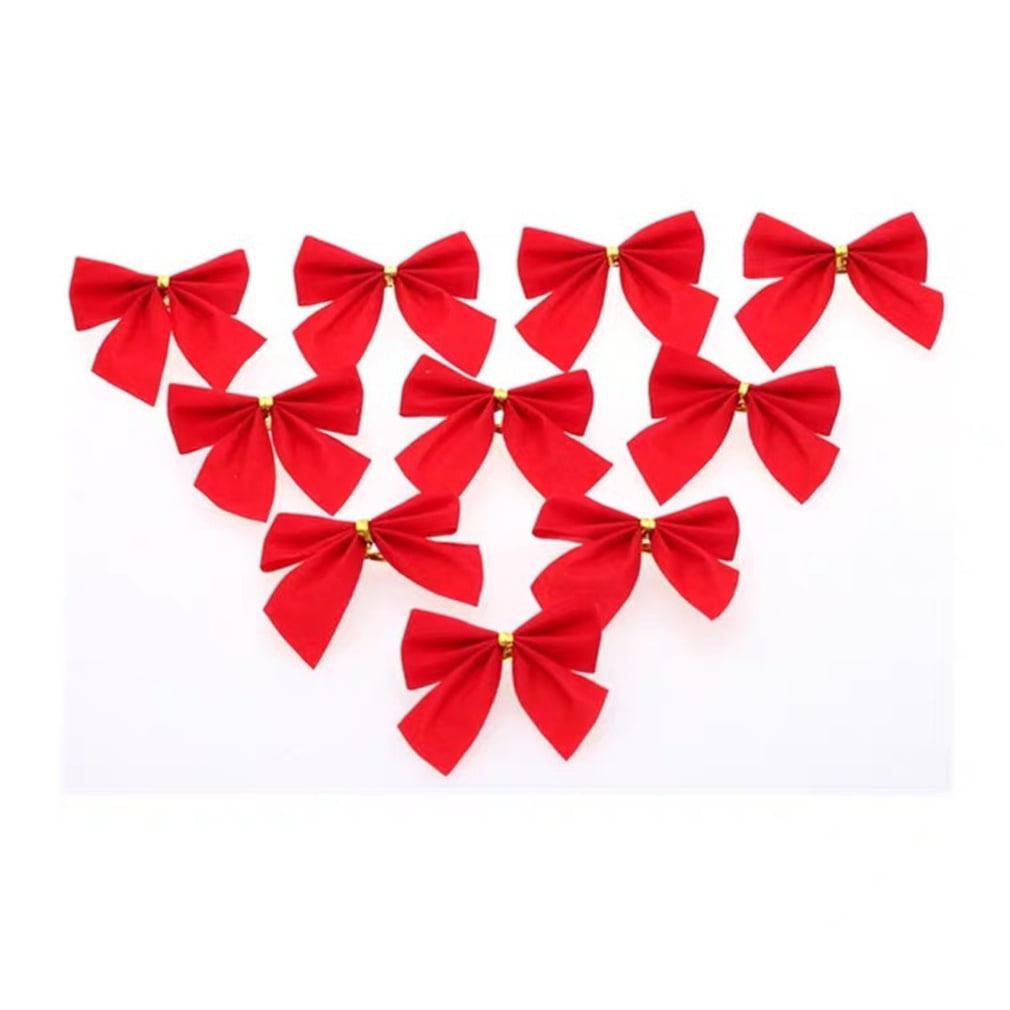 Happon 12 Pieces Christmas Mini Bow Tie Xmas Red Bow Holiday Craft Tiny