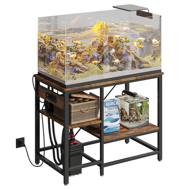 Bestier 40-50 Gallon Fish Tank Stand with Power Outlets, 3-Tier Heavy ...