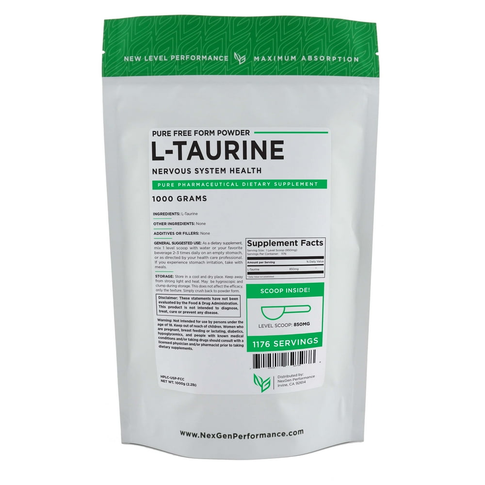 L-Taurine Powder 1000g (2.2lbs) | Energy & Focus - Walmart.com ...