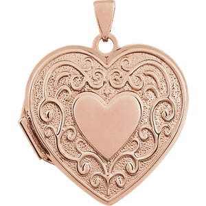 Jewels By Lux 14K Rose Gold Heart Shaped Locket - Walmart.com