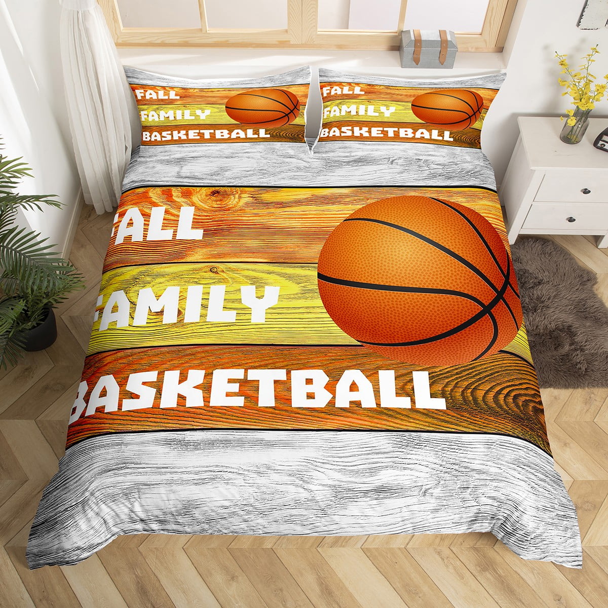 Click here for Yst Basketball Duvet Cover Queen Fall Basketball B... prices