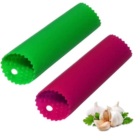 (Green,Red)Garlic Peeler Skin Remover Roller Keeper,Easy Quick to Peeled Garlic Cloves with Best ...