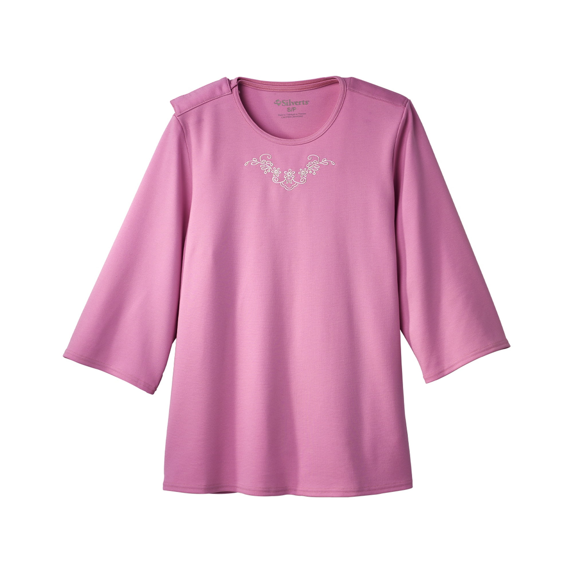 Click here for Silverts Womens Open Back Adaptive Embroidered Nec... prices