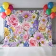 Flowers Photography Backdrop 8x6FT, Spring Field Watercolor Colored ...