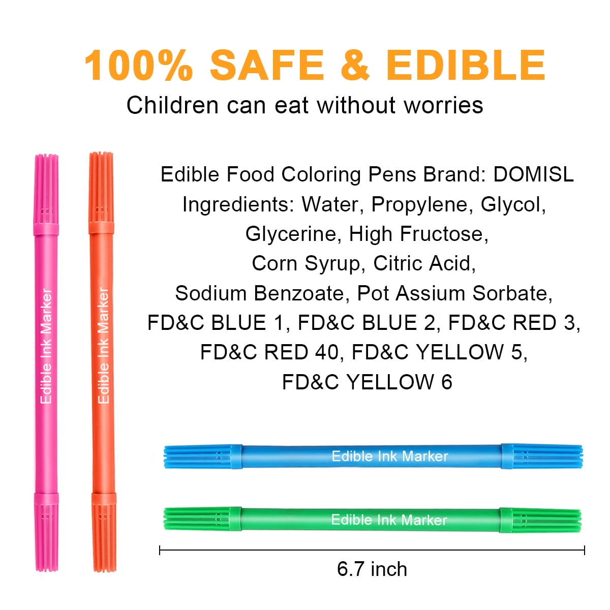 Buy DOMISL DIY Edible Paint Pen, Baking Accessories Food Coloring Pen ...