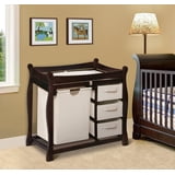 Badger Basket Sleigh Style Baby Changing Table with Hamper & 3 Baskets ...