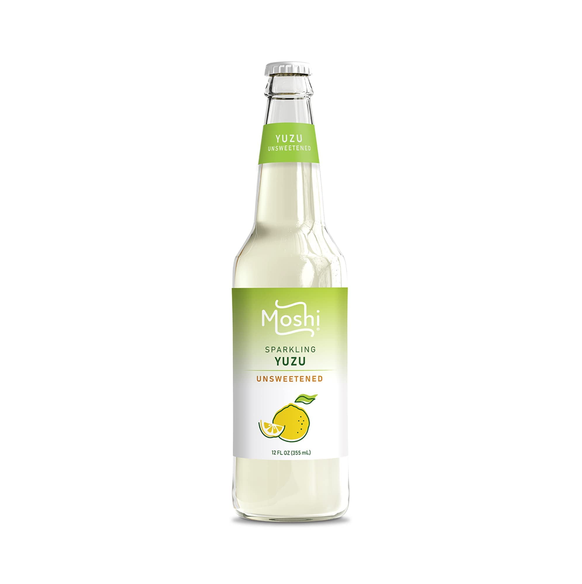 Moshi Yuzu Unsweetened Sparkling Drink - 12 oz (12 Glass Bottles ...