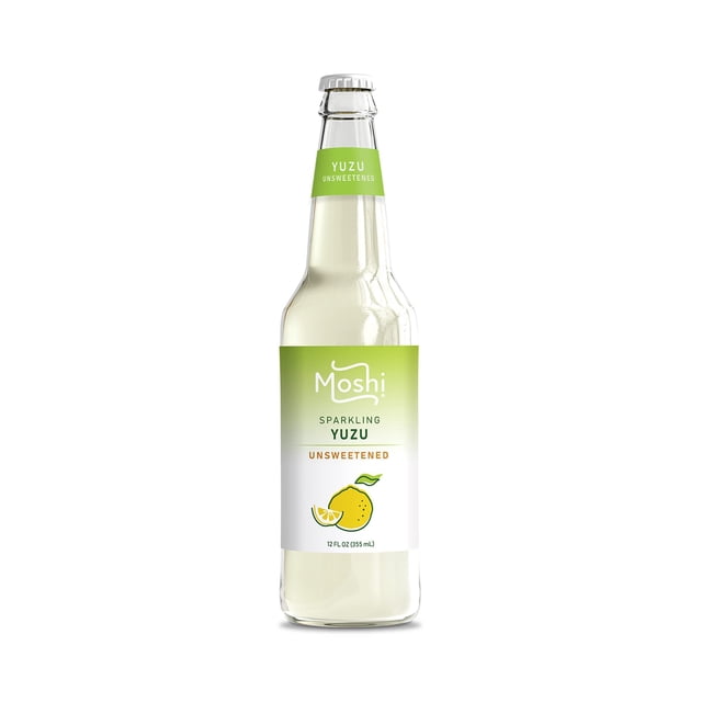 Moshi Yuzu Unsweetened Sparkling Drink - 12 oz (12 Glass Bottles ...