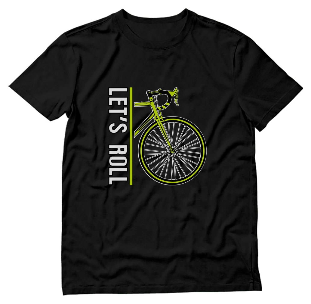 Tstars Mens Bicycle Shirt Cyclist Gift for Men Let's Roll Cycling Bike ...