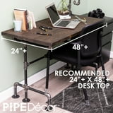 Pipe DÃ©cor Industrial Steel Pipe Desk Kit, M Design, Heavy-Duty ...