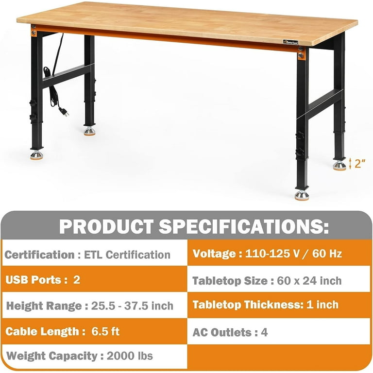 60 Inch Workbench Target ENJOYWOOD 60 Inch Workbench For Garage ...