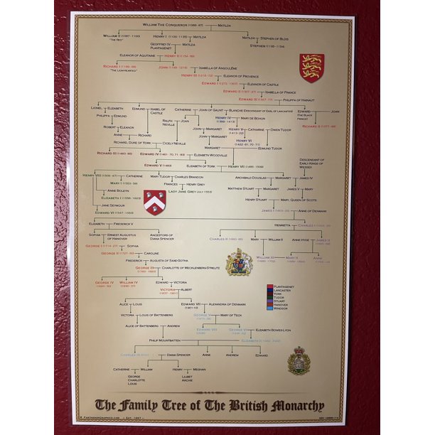 Family Tree of the British Monarchy Pedigree Poster [Laminated ...