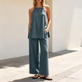 akafmk Womens 2 Piece Linen Sets Fashions Spaghetti Straps Cami Top ...