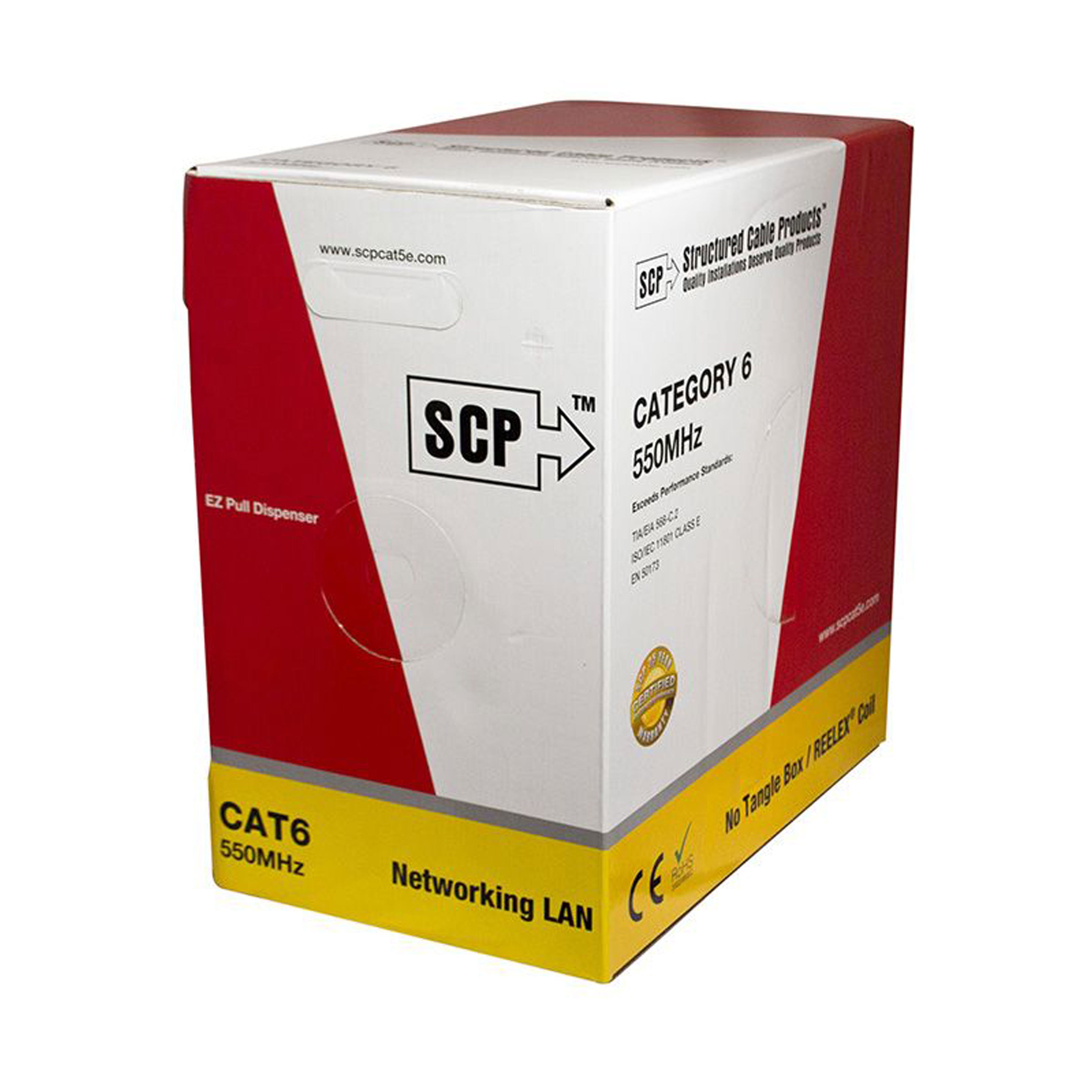 SCP 100FT Cut 23AWG Solid CAT6 Enhanced Electrical Wire 550MHZ UTP ...