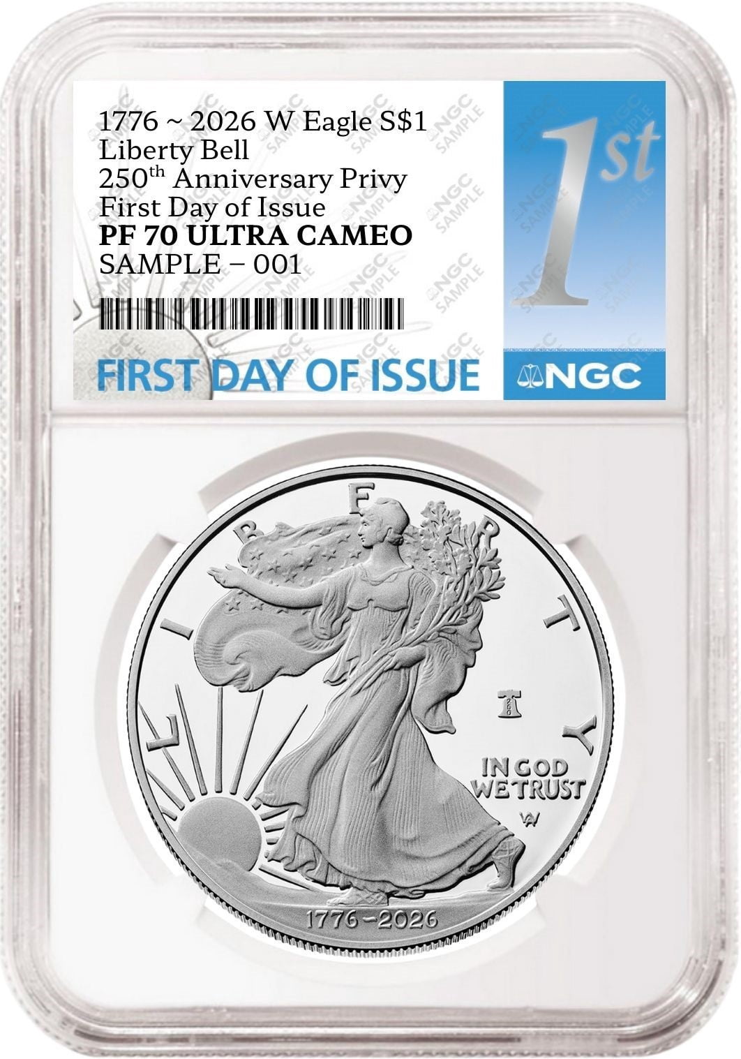 2026 W 250th Anniversary Proof Silver Eagle NGC PF 70 UC, FDOI 1st ...
