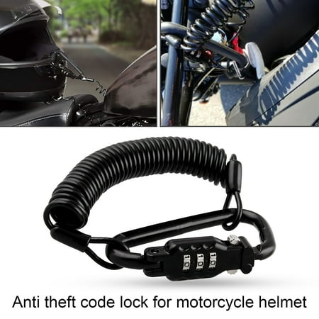 Essen Universal Motorcycle Helmet Lock Quick Lock Telescopic Cable Anti ...