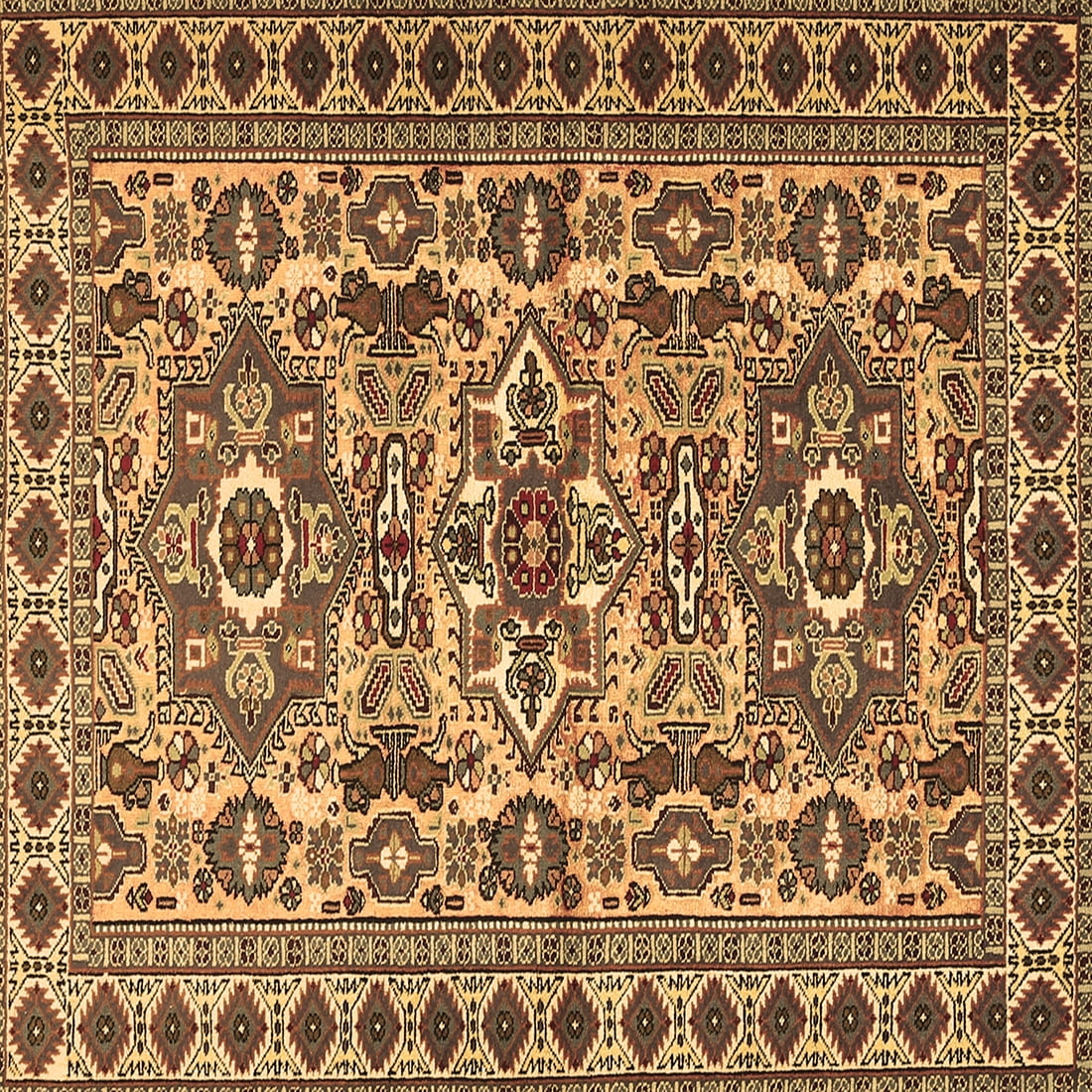 Ahgly Company Indoor Square Persian Brown Traditional Area Rugs, 6 ...