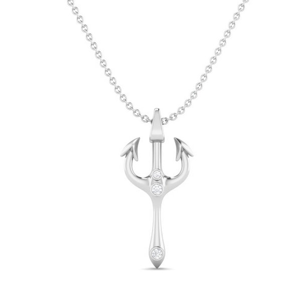 Moissanite Diamond Trident of Poseidon Greek Mythology Necklace 925 ...