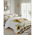4 Piece Duvet Cover Set Full, Rustic Sunflower Pumpkin Soft Breathable ...