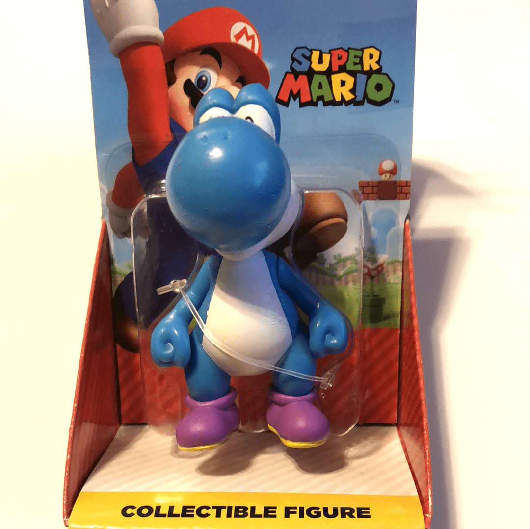 World of Nintendo Super Mario light blue yoshi Figure 2.5 inch by JAKKS ...