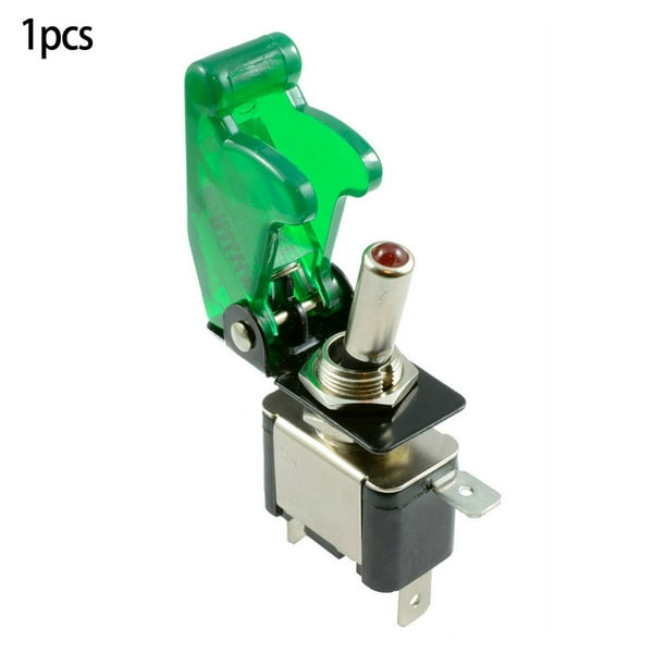illuminated LED Toggle Switch With Missile Style Flick Cover 12V Car ...