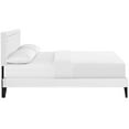 Ruthie Queen Vinyl Platform Bed with Squared Tapered Legs White ...