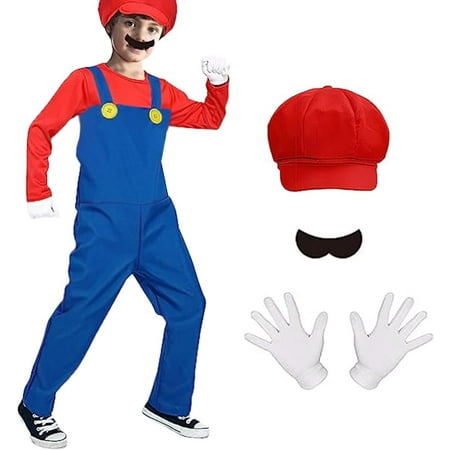 Super Mario Bros Costume for Kids, Halloween Costume Cosplay Mario ...