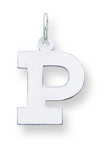 Sterling Silver Medium Block Initial Letter P Charm - Walmart.com
