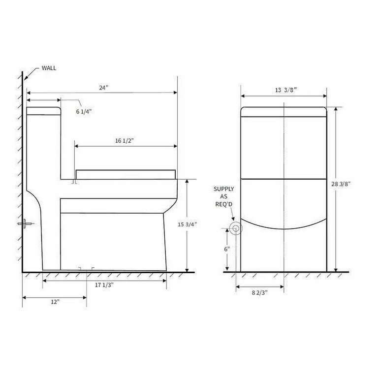 Toilet Dimensions Inches