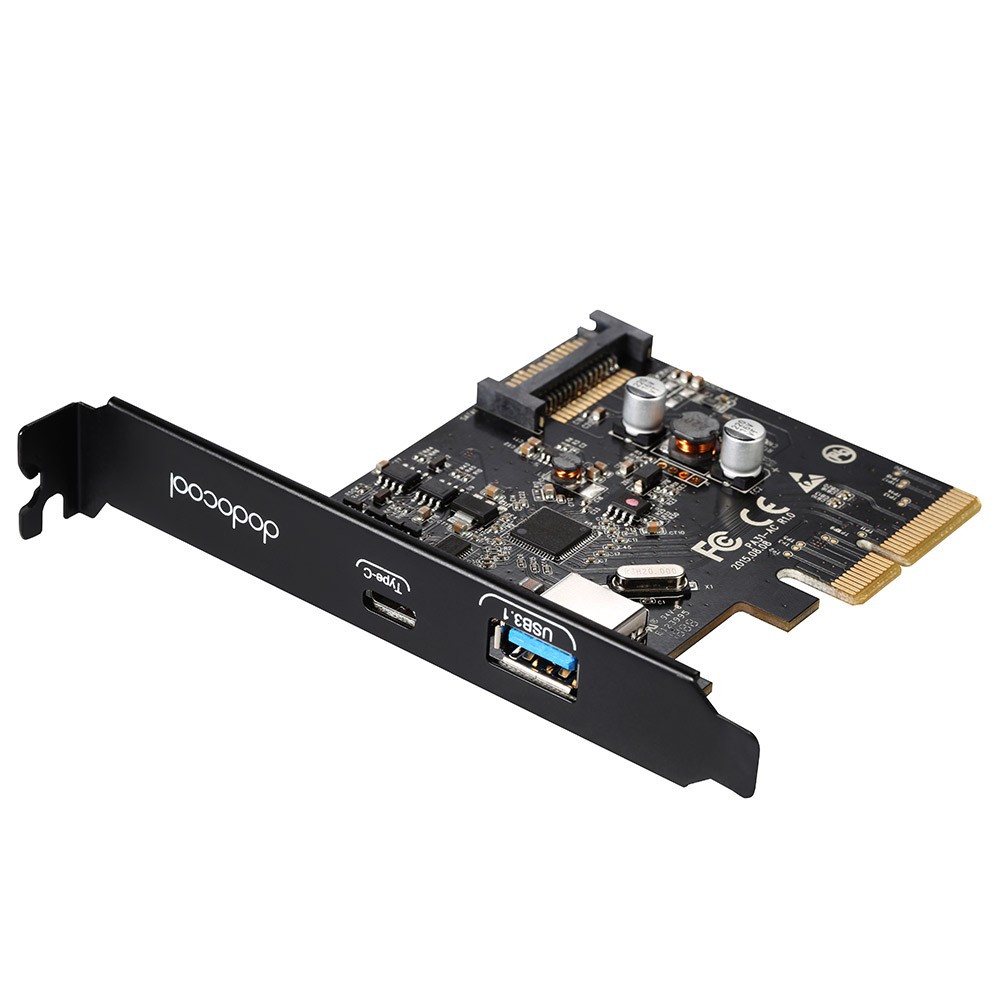 Dodocool USB 3.1 Gen II (10 Gbps) Type-C and Type-A 2-Port PCI Express ...