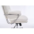 Ergonomic White Leather Office Chair with 361° Swivel, Adjustable ...