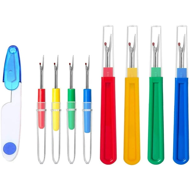 9 Pieces Colorful Seam Ripper Assortment 4 Big and 4 Small Handy Stitch ...