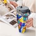 30oz Stainless Steel Vacuum Insulated Tumbler, Vibrant Abstract ...