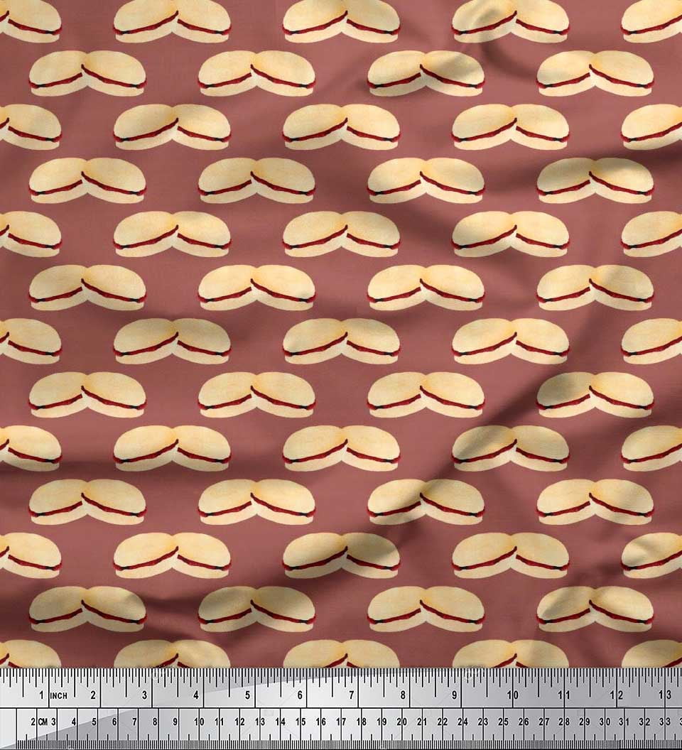 Soimoi Satin Silk Fabric Burger Food Print Fabric by the Yard 42 Inch ...