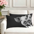 Black Pig Lumbar Pillow Covers 12 x 20 Inch Pillow Covers Set of 4 ...