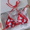 2pcs Sanrio Hello Kitty Bikini Set Cute Cartoon Y2k Summer Beach Soft