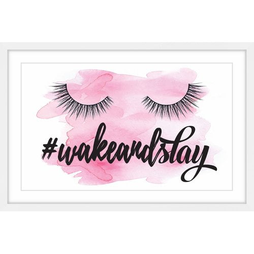 "Wake Up and Slay Pink" Framed Painting Print - Walmart.com