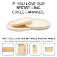 Circle Wood Panel 12-1/8 inch Diameter, Pack of 3 Round Canvas Boards ...