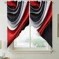 Abstract Stitching Swag Curtain Valance for Window 2 Panels Black Gary ...