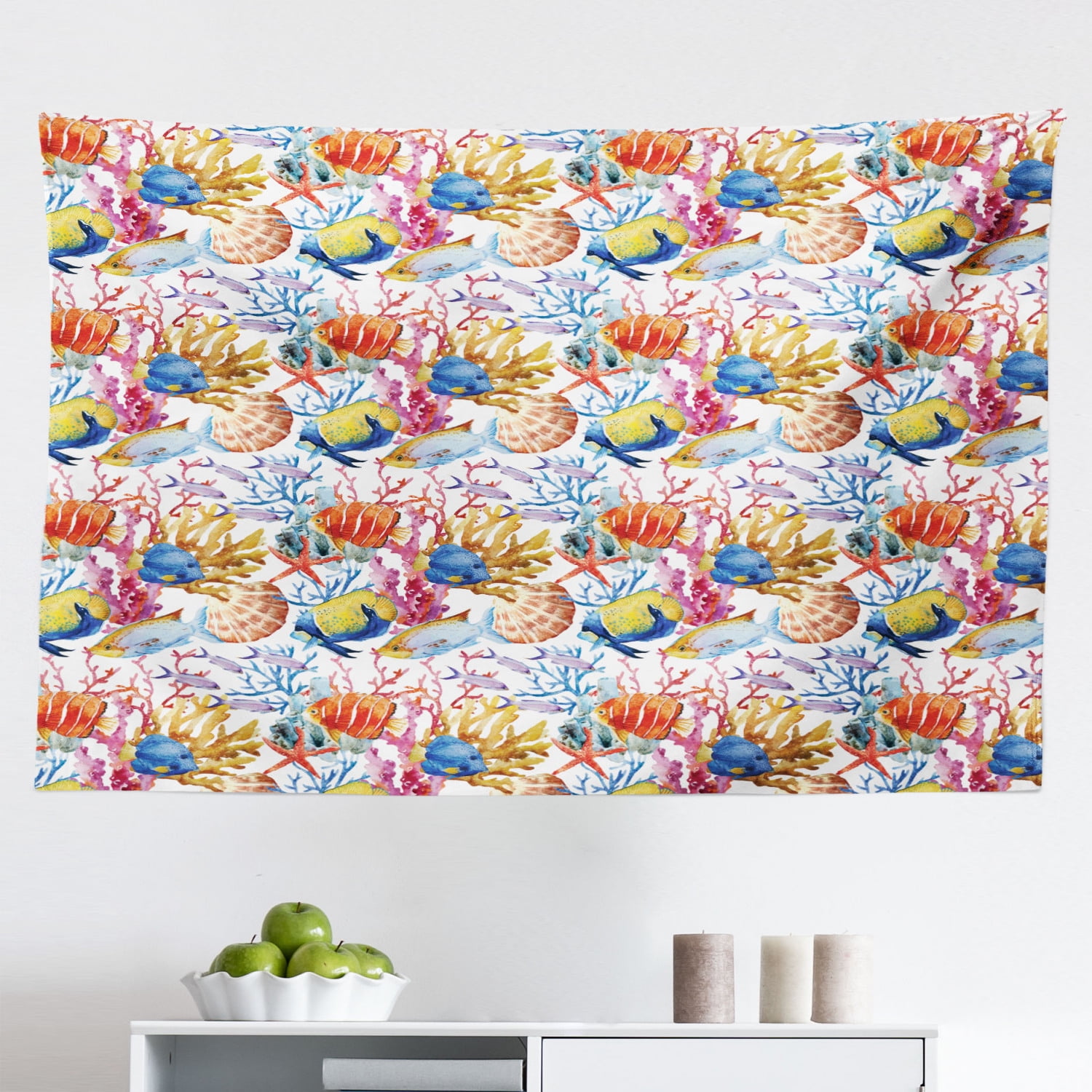 Abstract Tapestry, Horizontal and Colored Blanket Rug Lines Pattern ...