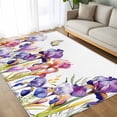 5x8 Area Rugs, Watercolor Purple Floral, Non-Skid Rubber Backing Large ...