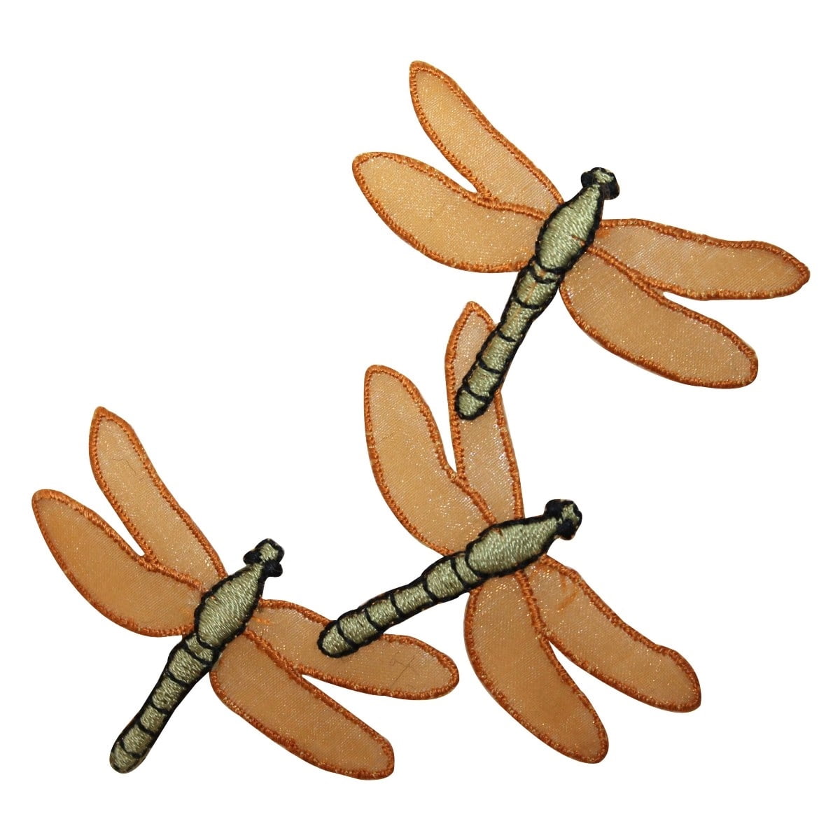 ID 1653B Trio of Dragonflies Patch Garden Flying Bug Embroidered IronOn ...