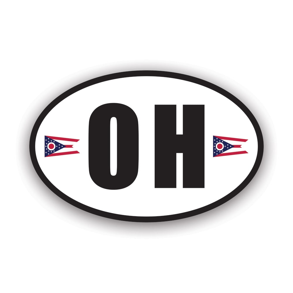 Ohio Flag Oval Sticker Decal - Self Adhesive Vinyl - Weatherproof ...