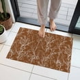 Brown Orange Door Mat 20x31.5 Inch White Tree Branch Botanical Abstract ...