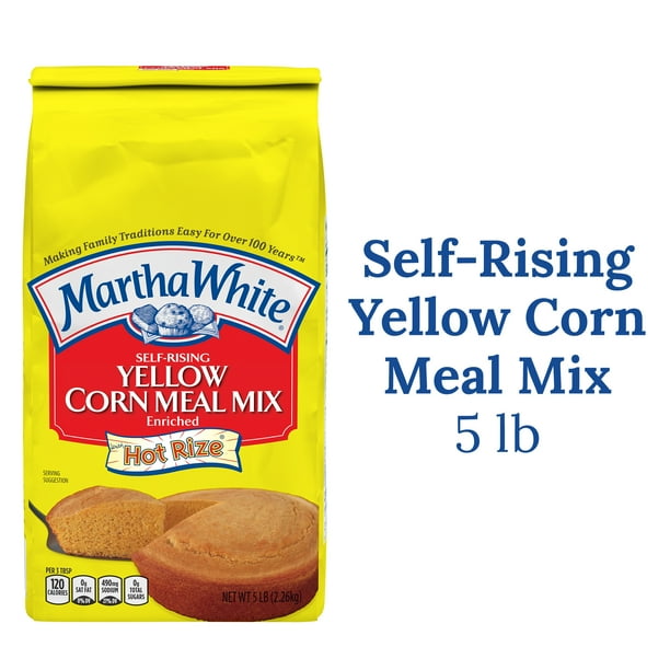 Martha White Self Rising Yellow Corn Meal Mix with Hot Rize, 5 Lb Bag ...